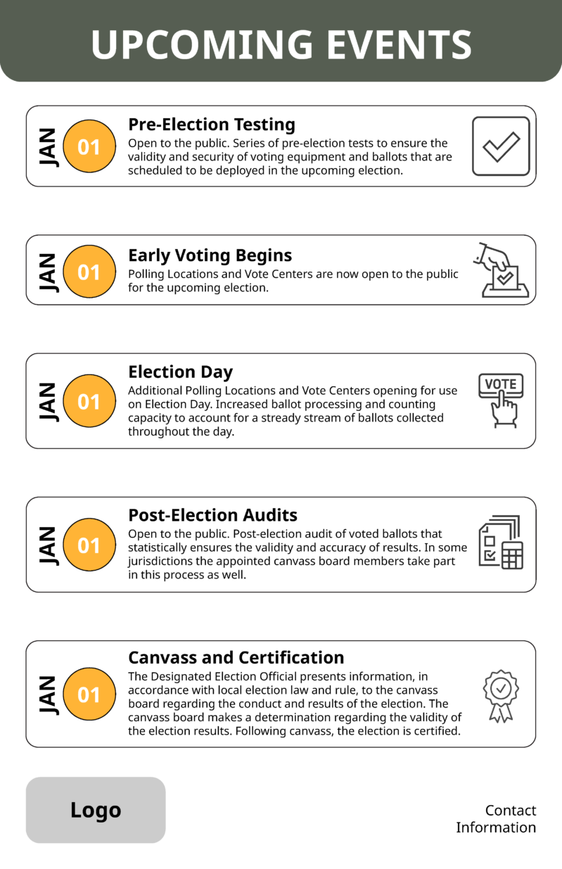 Schedule of Events for an Election - Elections Group