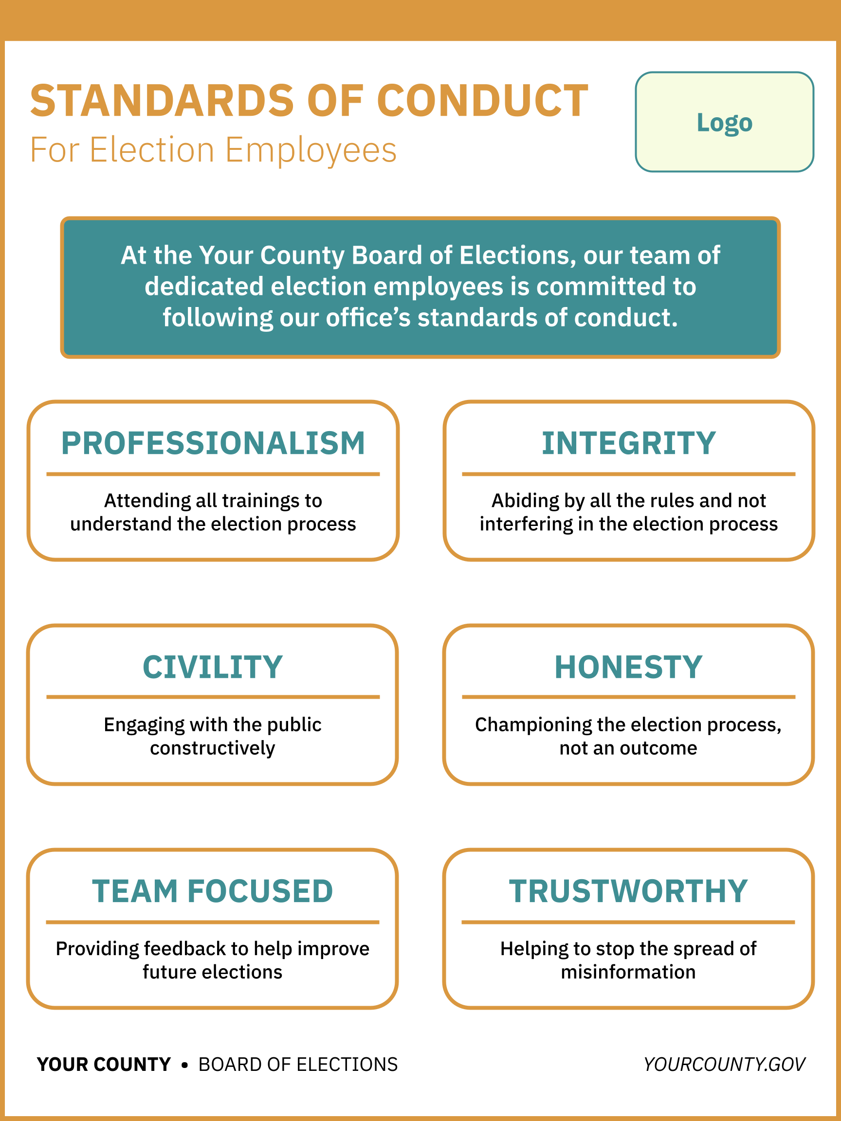 Standards of Conduct for Election Workers - Elections Group