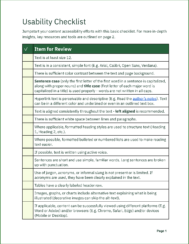 Usability and Accessibility Checklist - Elections Group